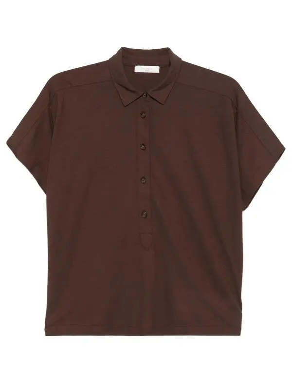 ZANONE Short-sleeved Cotton Polo Shirt - Brown