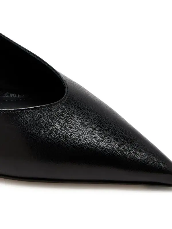 FERRAGAMO Cleya 55 S-shaped Leather Slingback - Black