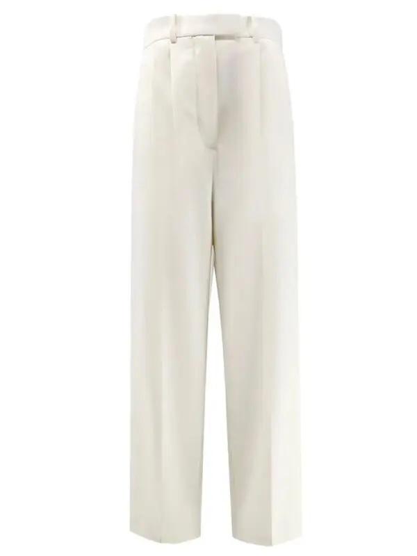 Givenchy Double-pleated Wool And Mohair Trousers - White