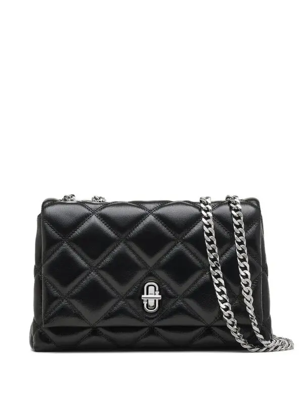 Marc Jacobs Quilted Shoulder Bag With Chain Strap - Black