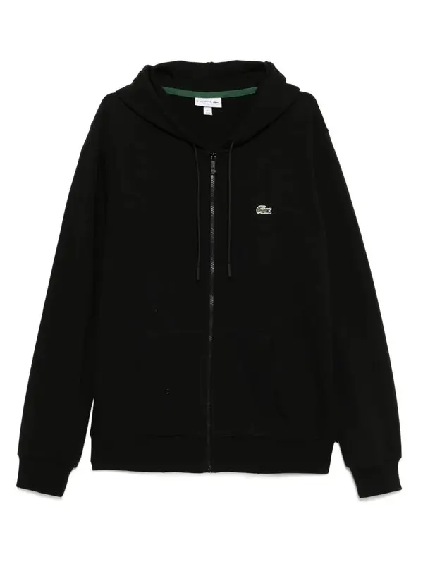 Lacoste Logo Zip Hoodie - Black
