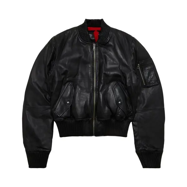 VLONE Leather Bomber - Black