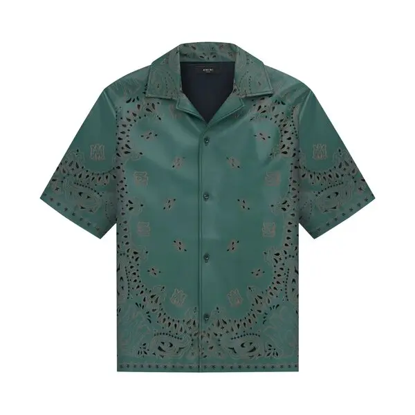 Amiri Leather Bandana Short Sleeve Shirt - Green