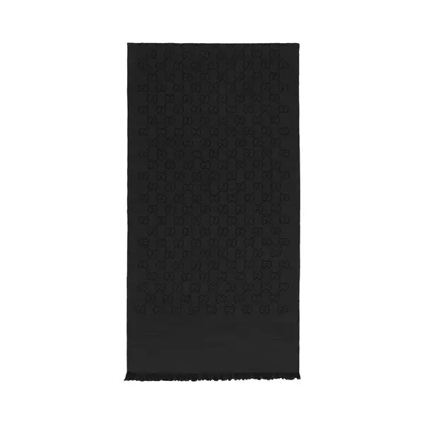 Gucci Gg Logo Scarf - Black