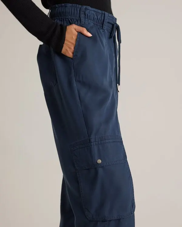 Quince Vintage Wash Tencel Cargo Pants - Midnight Blue