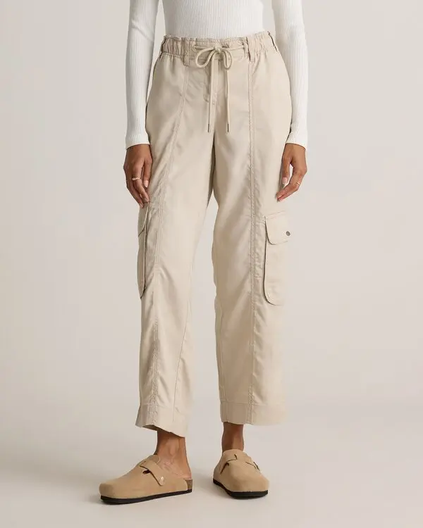 Quince Vintage Wash Tencel Cargo Pants - Shale