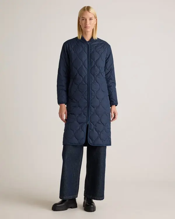 Quince Featherless Quilted Puffer Long Coat - Admiral