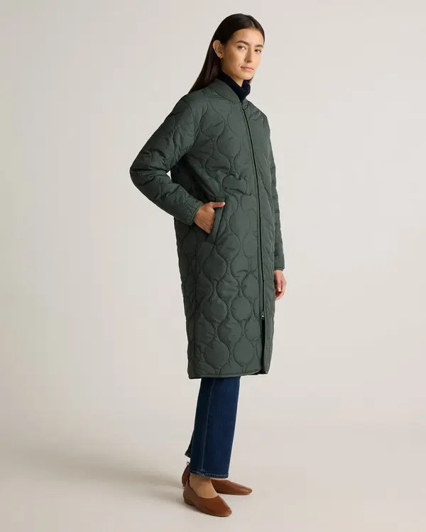 Quince Featherless Quilted Puffer Long Coat - Verdant Pine