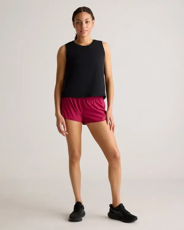 Quince Essential Run Cropped Muscle Tank Top - Black