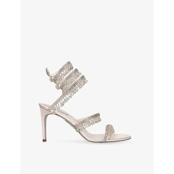 Rene Caovilla Chandelier 80 Heeled Sandals - Pale Pink