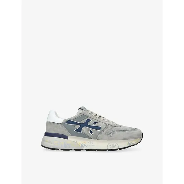 Premiata Mick Suede And Woven Trainers - Grey/m.cmb