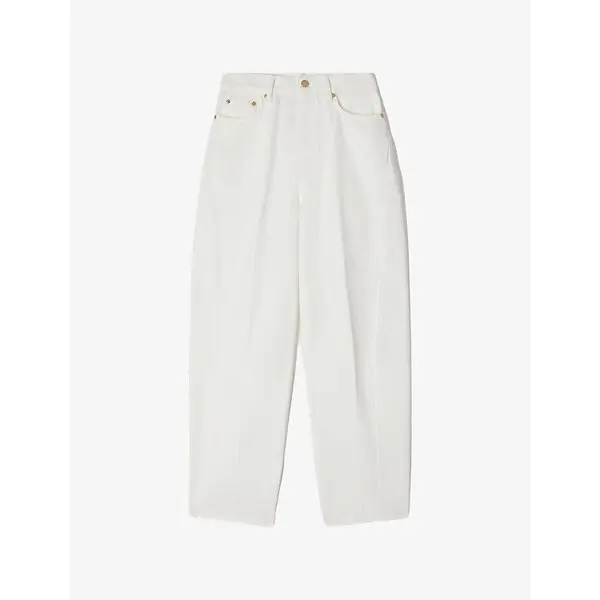 Sandro Barrel-leg High-rise Jeans - White