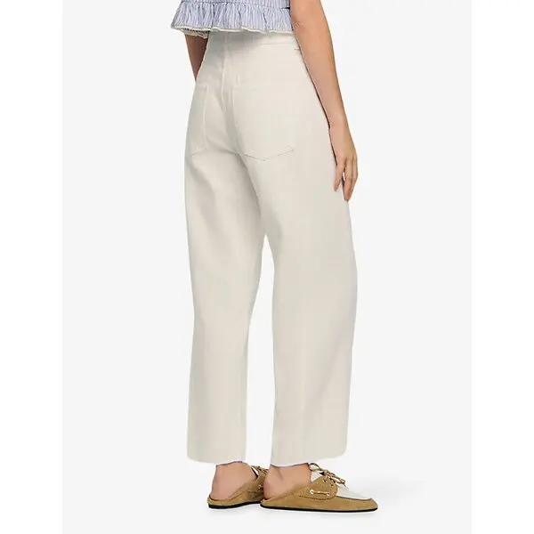 Sandro High-rise Barrel-leg Jeans - White