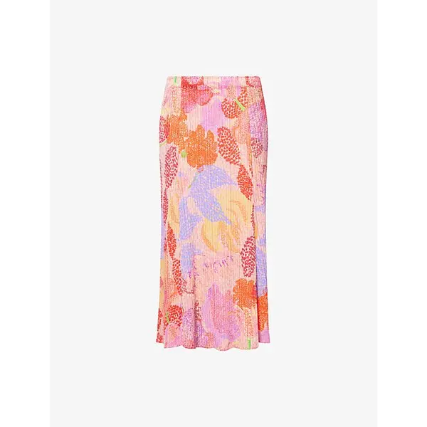 Issey Miyake Foggy Forest Plisse Midi Skirt - Pink