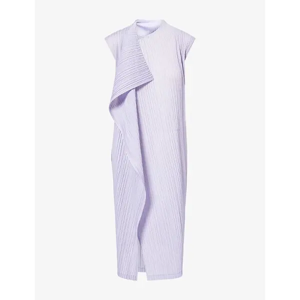 Issey Miyake Draped-panel Sleeveless Midi Dress - Light Purple