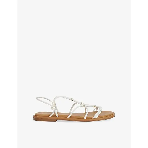 DUNE Leola Leather Strappy Sandals - White Leather