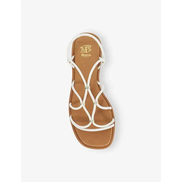 DUNE Leola Leather Strappy Sandals - White Leather