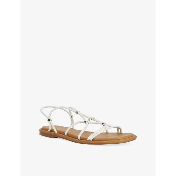 DUNE Leola Leather Strappy Sandals - White Leather