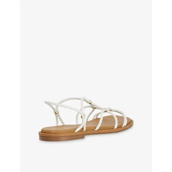 DUNE Leola Leather Strappy Sandals - White Leather