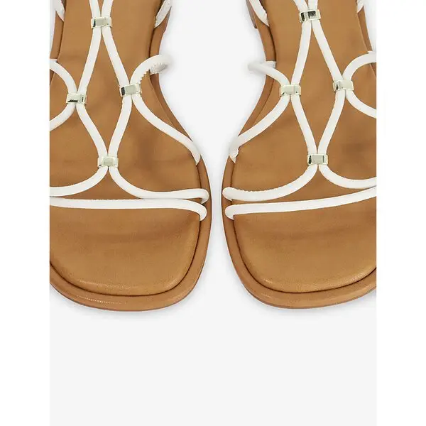 DUNE Leola Leather Strappy Sandals - White Leather