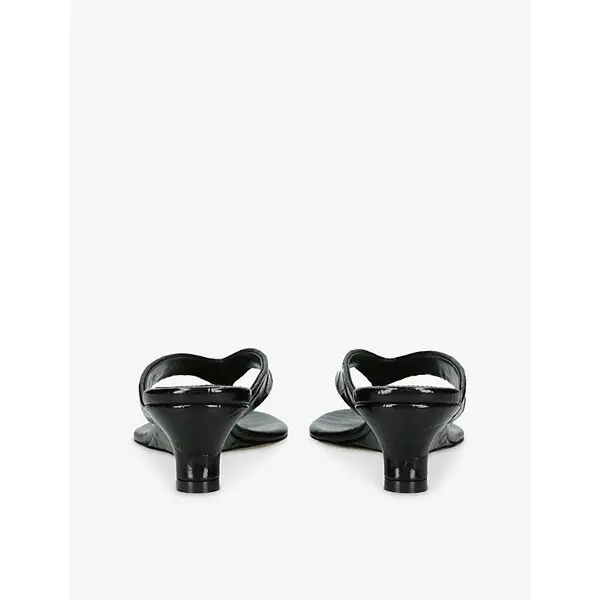 Le Monde Beryl Micro Wedge Leather Sandals - Black
