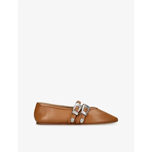 Le Monde Beryl Claudia Leather Ballet Flats - Camel