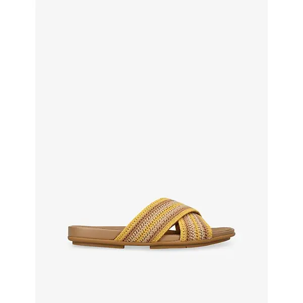 Fitflop Gracie Stripe Woven Slides - Tan Comb