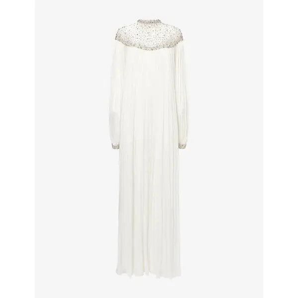 Costarellos Ellima Crystal-embellished Gown - Off White