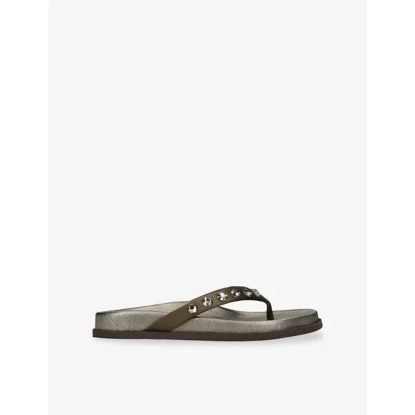 PEDRO GARCIA Devika Satin Sandals - Khaki