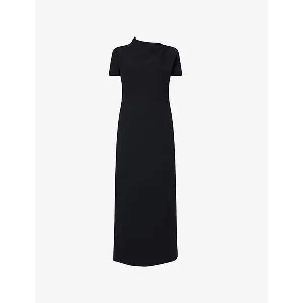 Khaite Iryl Open-back Crepe Midi Dress - Black