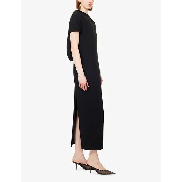 Khaite Iryl Open-back Crepe Midi Dress - Black