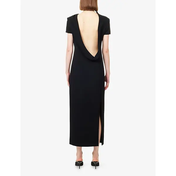 Khaite Iryl Open-back Crepe Midi Dress - Black