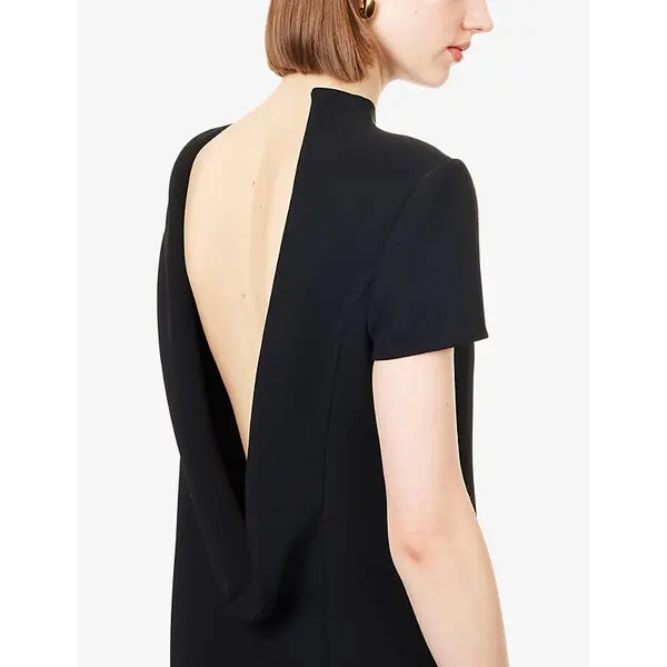 Khaite Iryl Open-back Crepe Midi Dress - Black