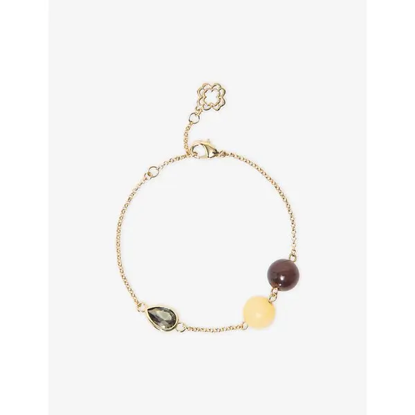 Maje Crystal-embellished -toned Brass Bracelet - Gold