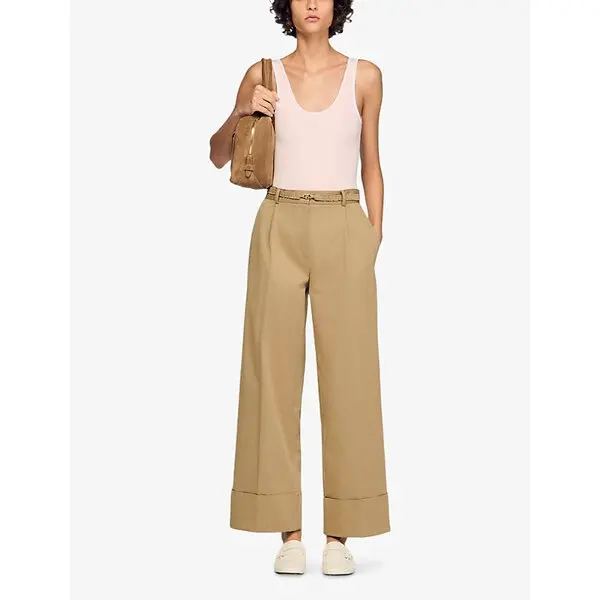 Sandro High-rise Wide-leg Suit Trousers