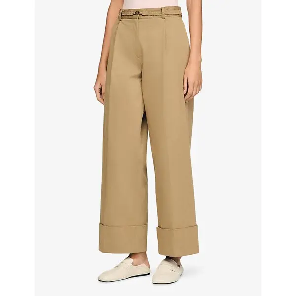 Sandro High-rise Wide-leg Suit Trousers