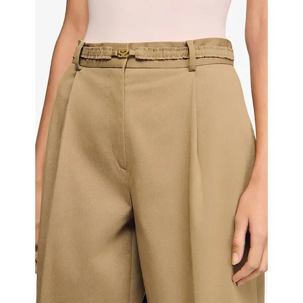 Sandro High-rise Wide-leg Suit Trousers
