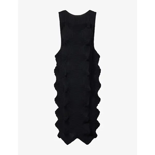 Issey Miyake Linkage Knitted Midi Dress - Black