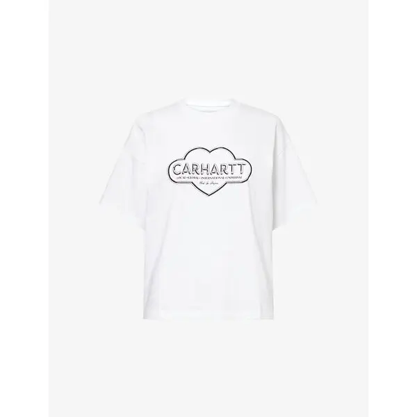 Carhartt Work In Progress Cloud Heart Logo-print Cotton T-shirt - White