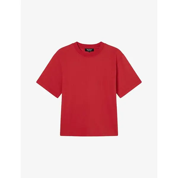 Whistles Posie Double-trim Short-sleeve Cotton T-shirt - Red