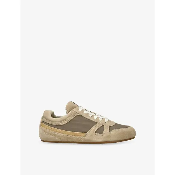 Isabel Marant Senny Woven And Suede Trainers - Beige Comb