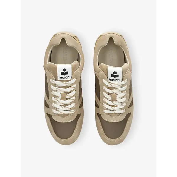 Isabel Marant Étoile Senny Woven And Suede Trainers - Beige Comb