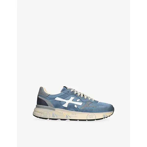 Premiata Mick Suede And Woven Trainers - Blue