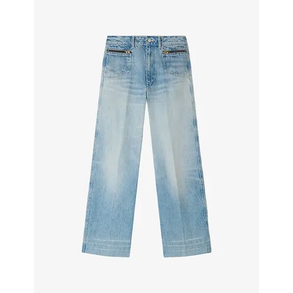 Sandro High-rise Straight-leg Jeans - Blue Jean