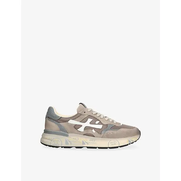 Premiata Mick Suede And Woven Trainers - Taupe Comb