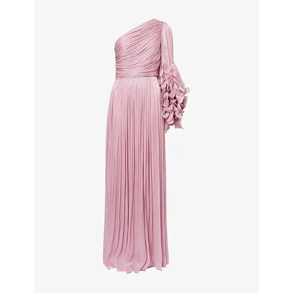 Costarellos Aziza Asymmetric Gown - Dusty Pink
