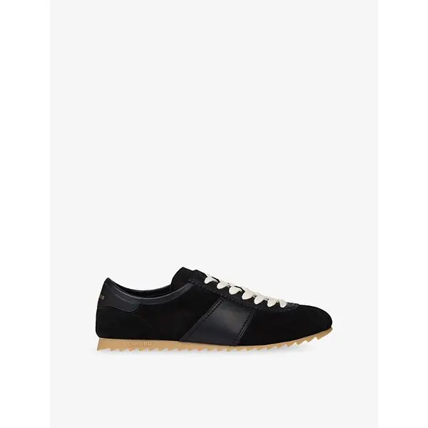 Sandro Leather And Suede Trainers - Black