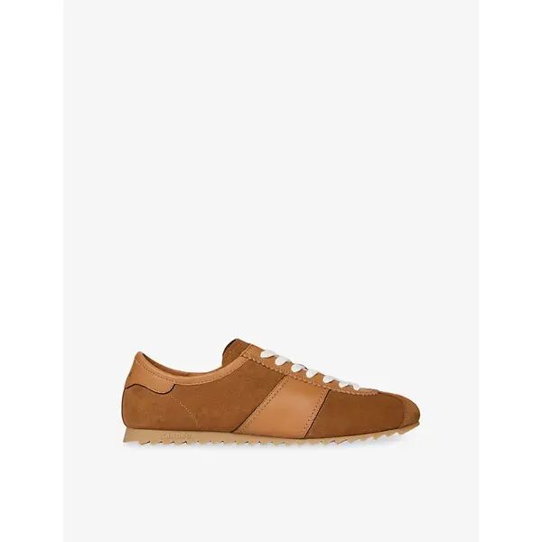 Sandro Leather And Suede Trainers - Cognac