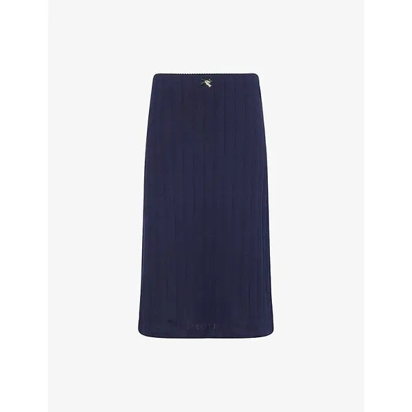 Lacoste Pointelle-knit Cotton Midi Skirt - Navy