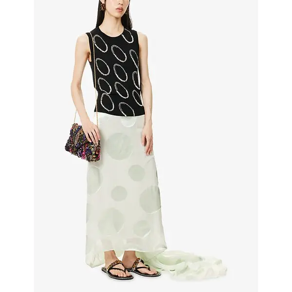 Dries Van Noten Crystal-embellished Merino Wool Vest - Black